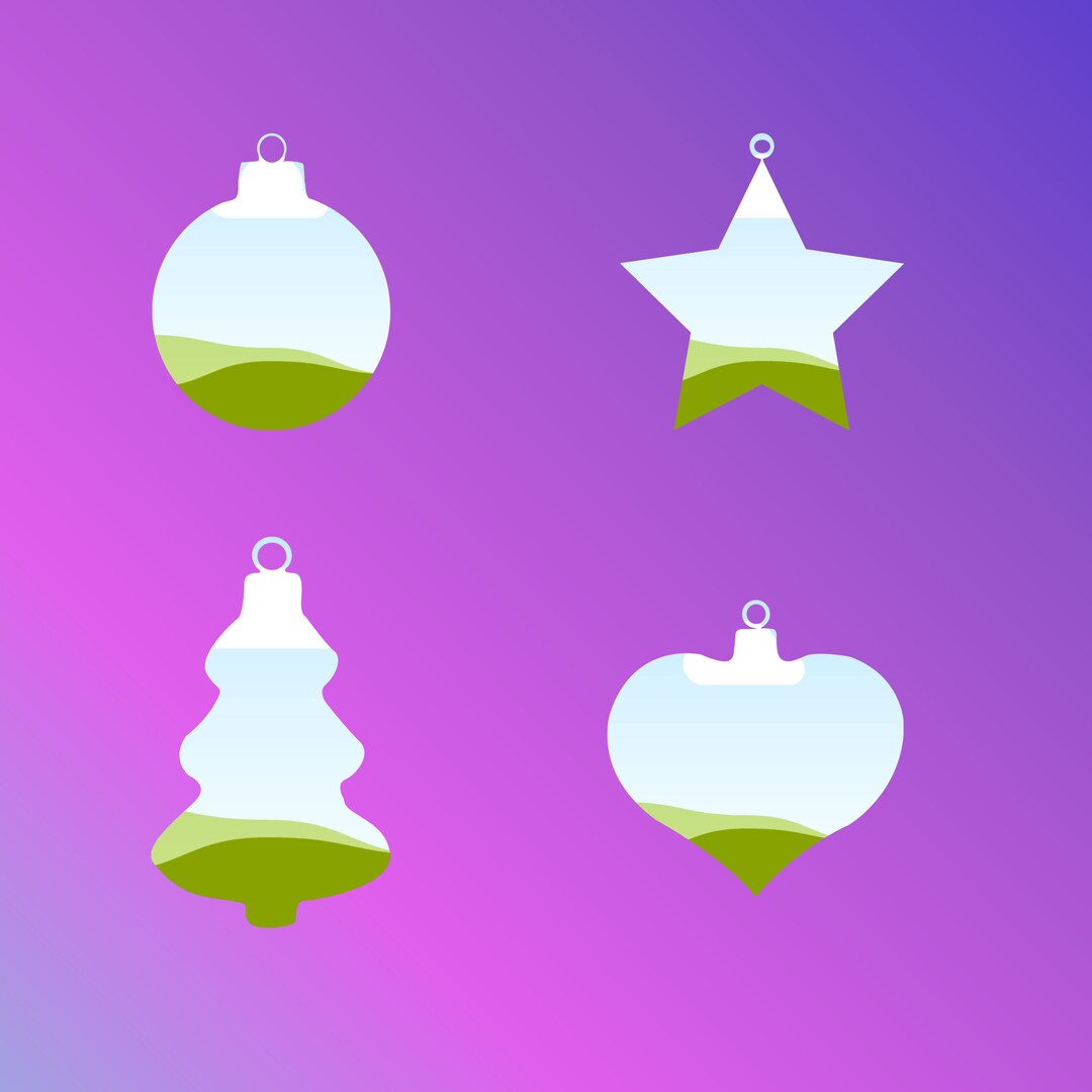 Christmas Ornament Canva Frames , Editable in Canva , Banner Templates ...