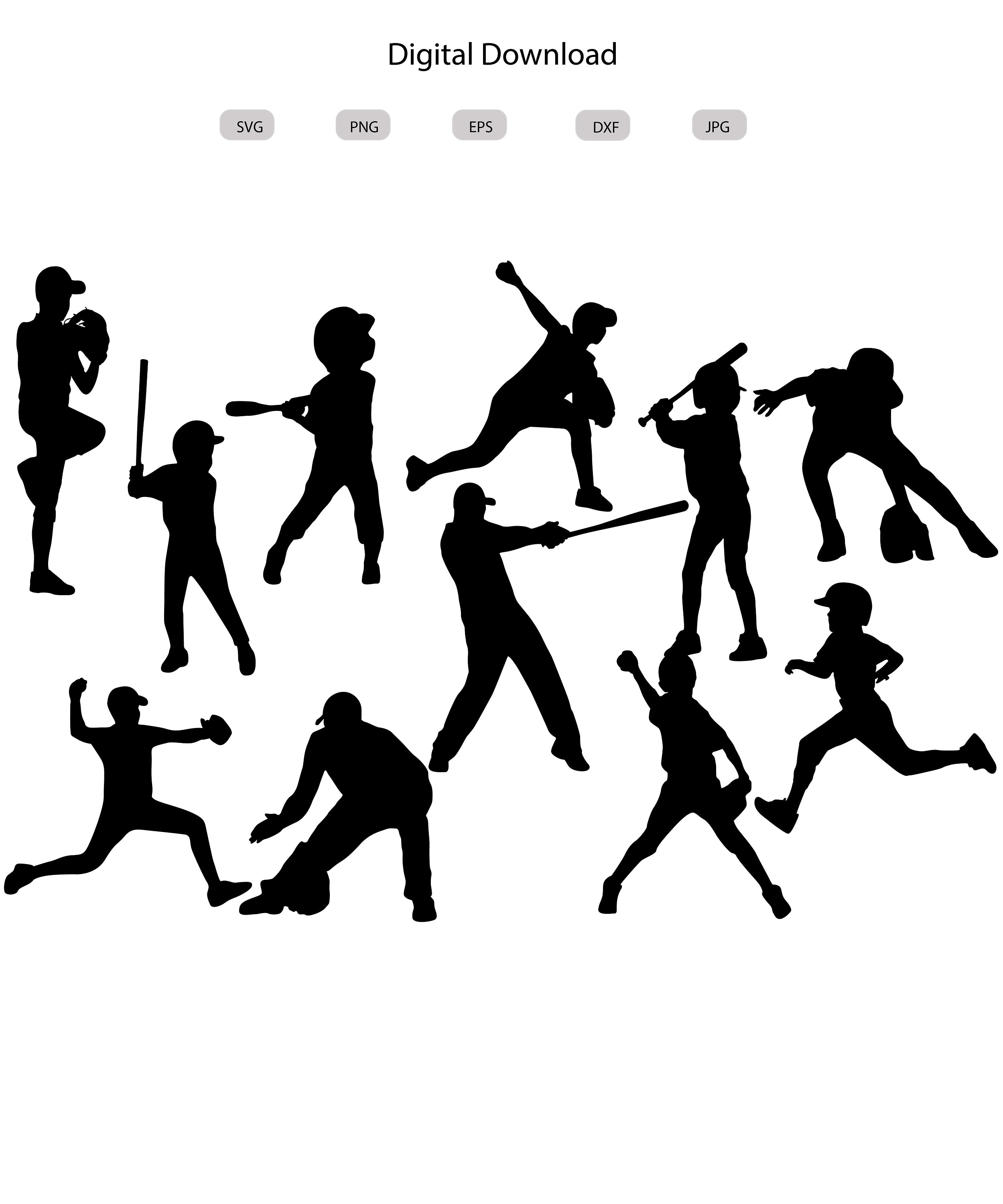 Baseball Player Svg Baseball Player Silhouette Baseball - Etsy