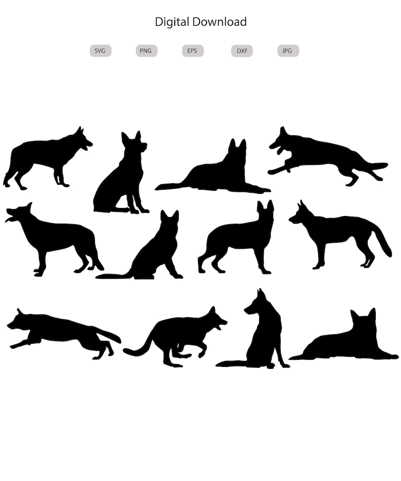 German Shepherd Svg - German Shepherd Silhouette - German Shepherd Cut ...
