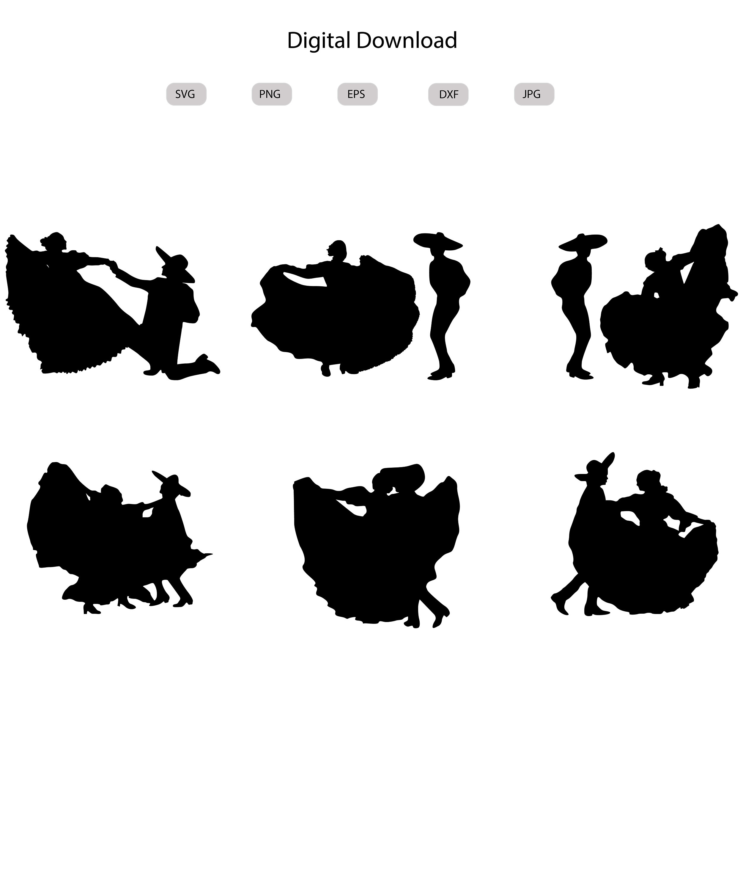 Jarabe Tapatío Svg - Hat Dance Silhouette - Jarabe Tapatío Svg Bundle ...