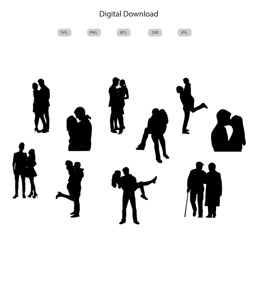 Couples Svg - Couples Silhouette - Couples Svg Bundle -couples Svg ...