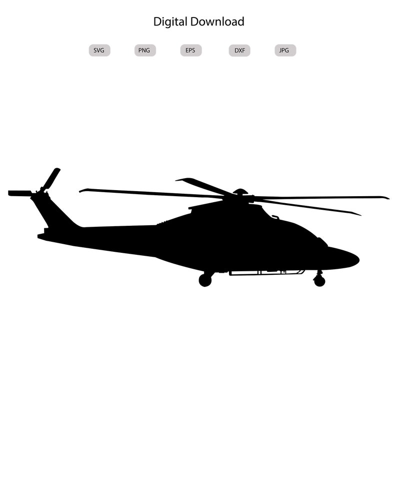 Helicopter Svg Helicopter Silhouette Helicopter Svg Design Helicopter Cut File