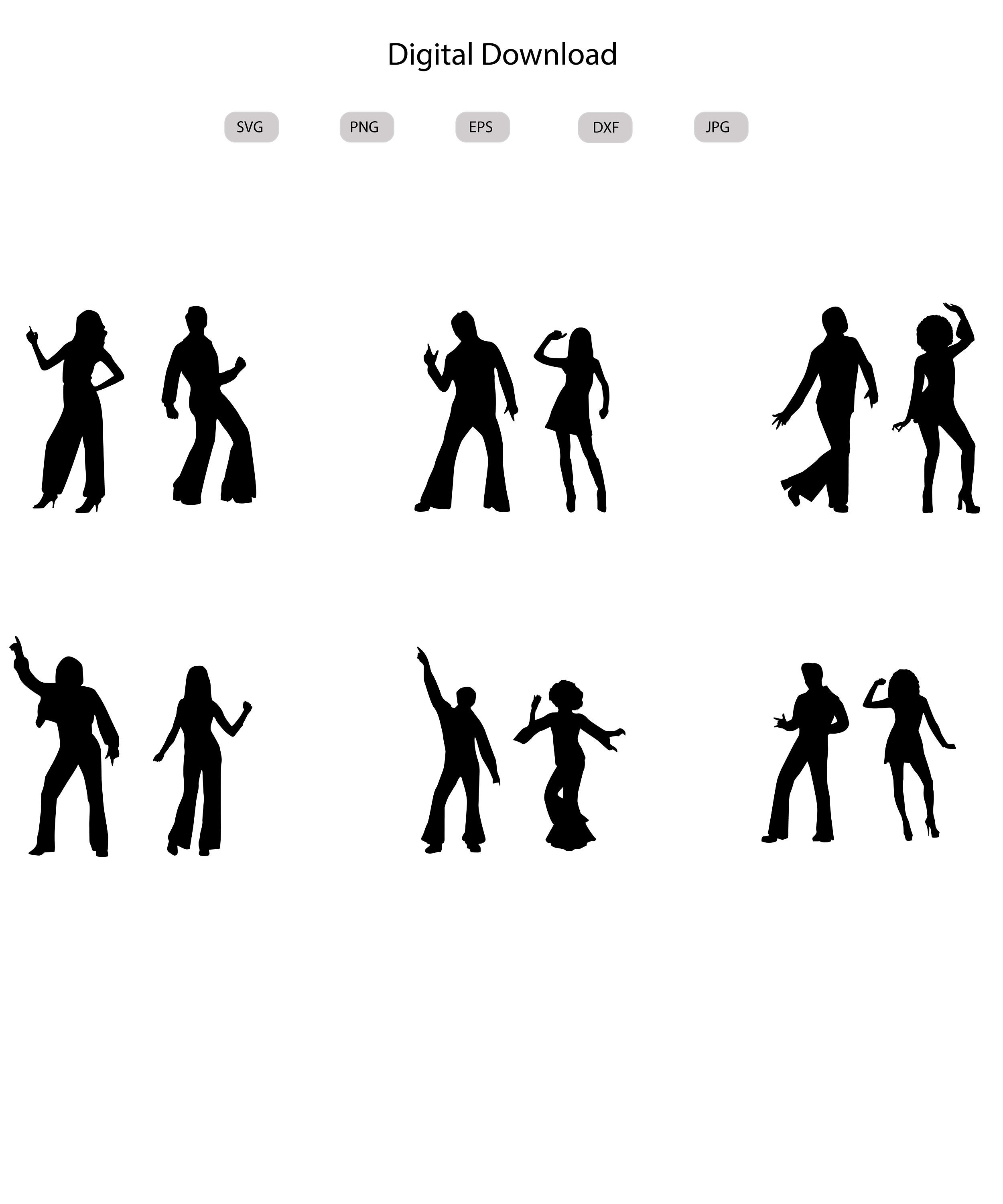 Disco Dancing Svg-disco Dancing Silhouette-disco Dancing Svg Bundle ...