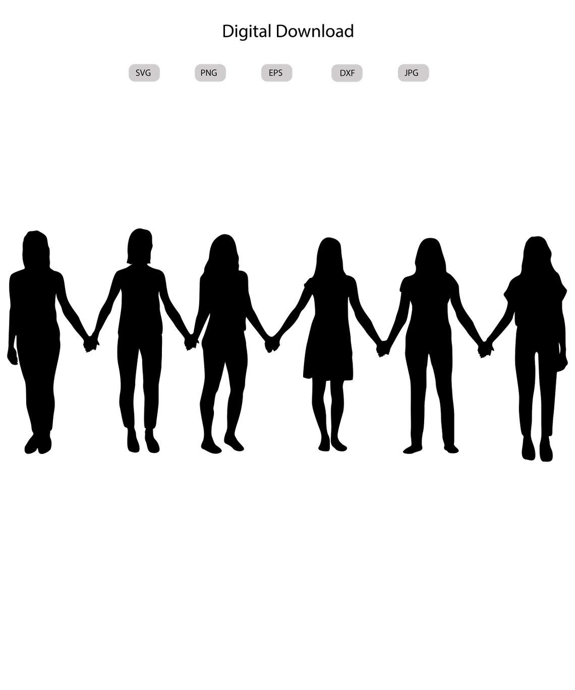 Women Group Svg - Women Group Silhouette - Women Group Svg Design ...
