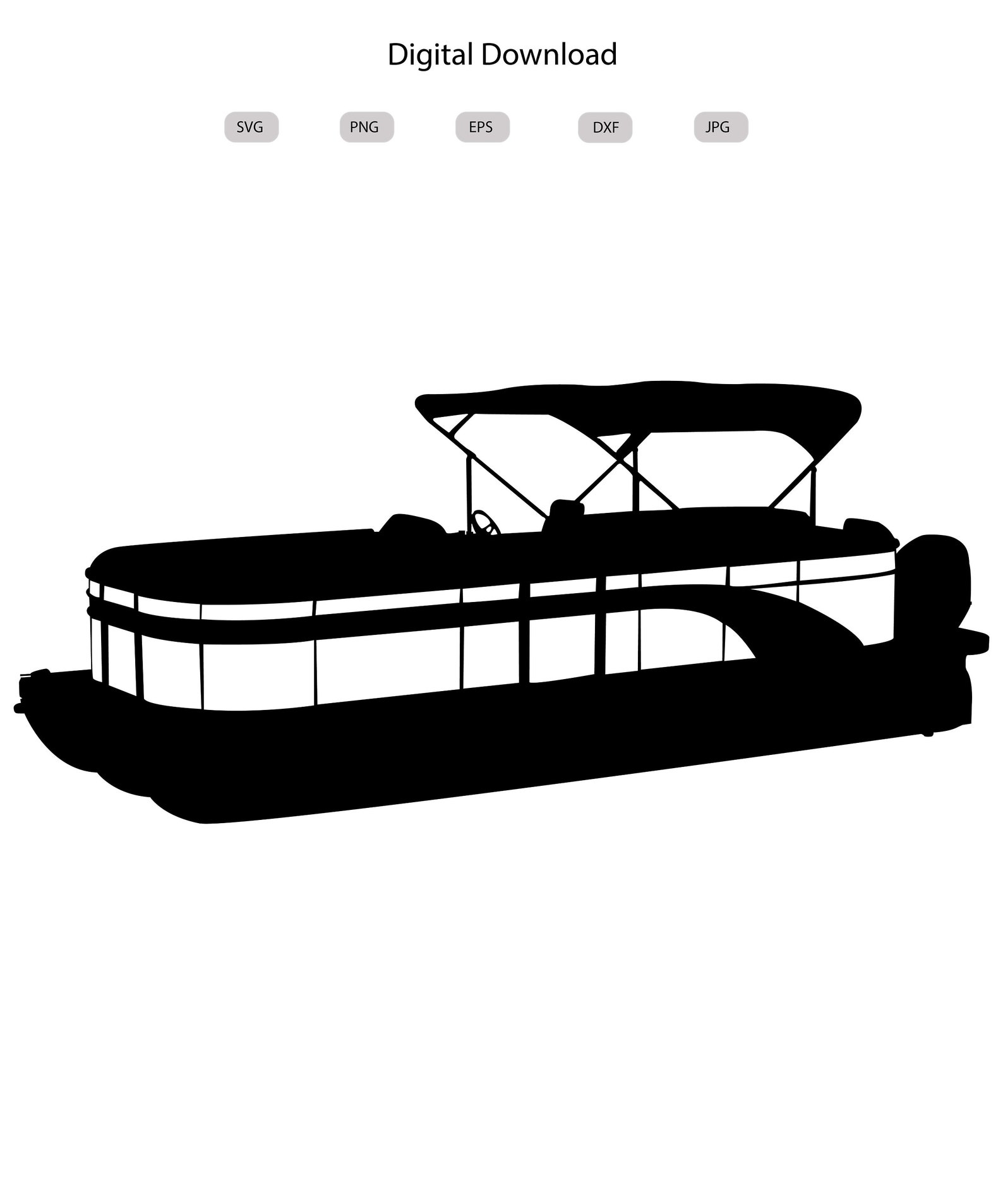 Pontoon Boat Svg - Pontoon Boat Silhouette - Pontoon Boat Svg Design ...