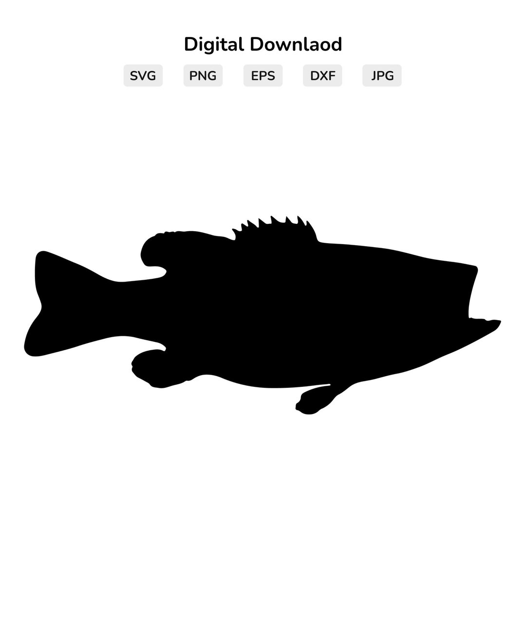 Largemouth Bass Svg - Largemouth Bass Silhouette - Largemouth Bass Svg ...