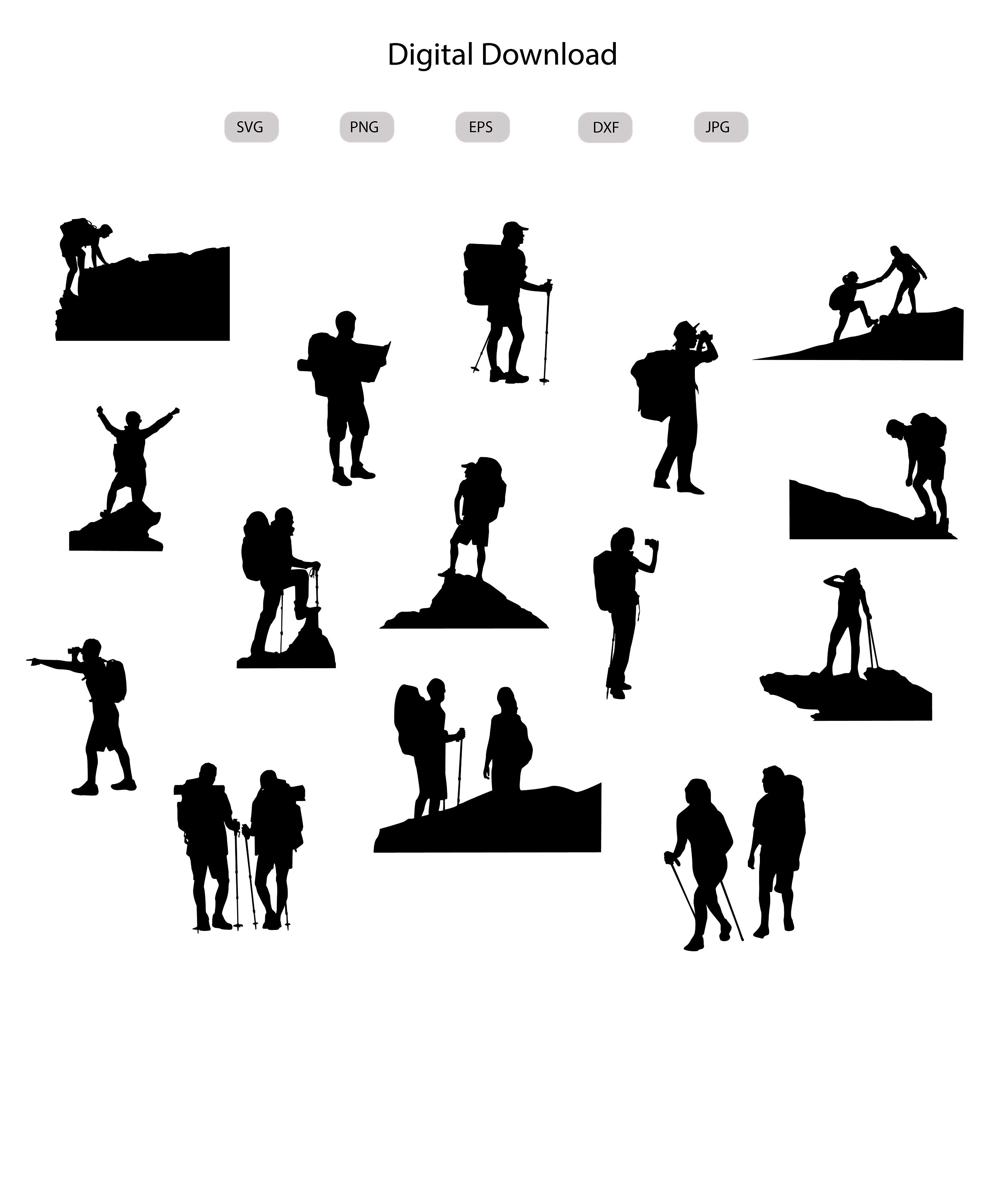 Hiking Svg - Hiking Silhouette - Hiking Svg Bundle - Hiking Svg Design ...