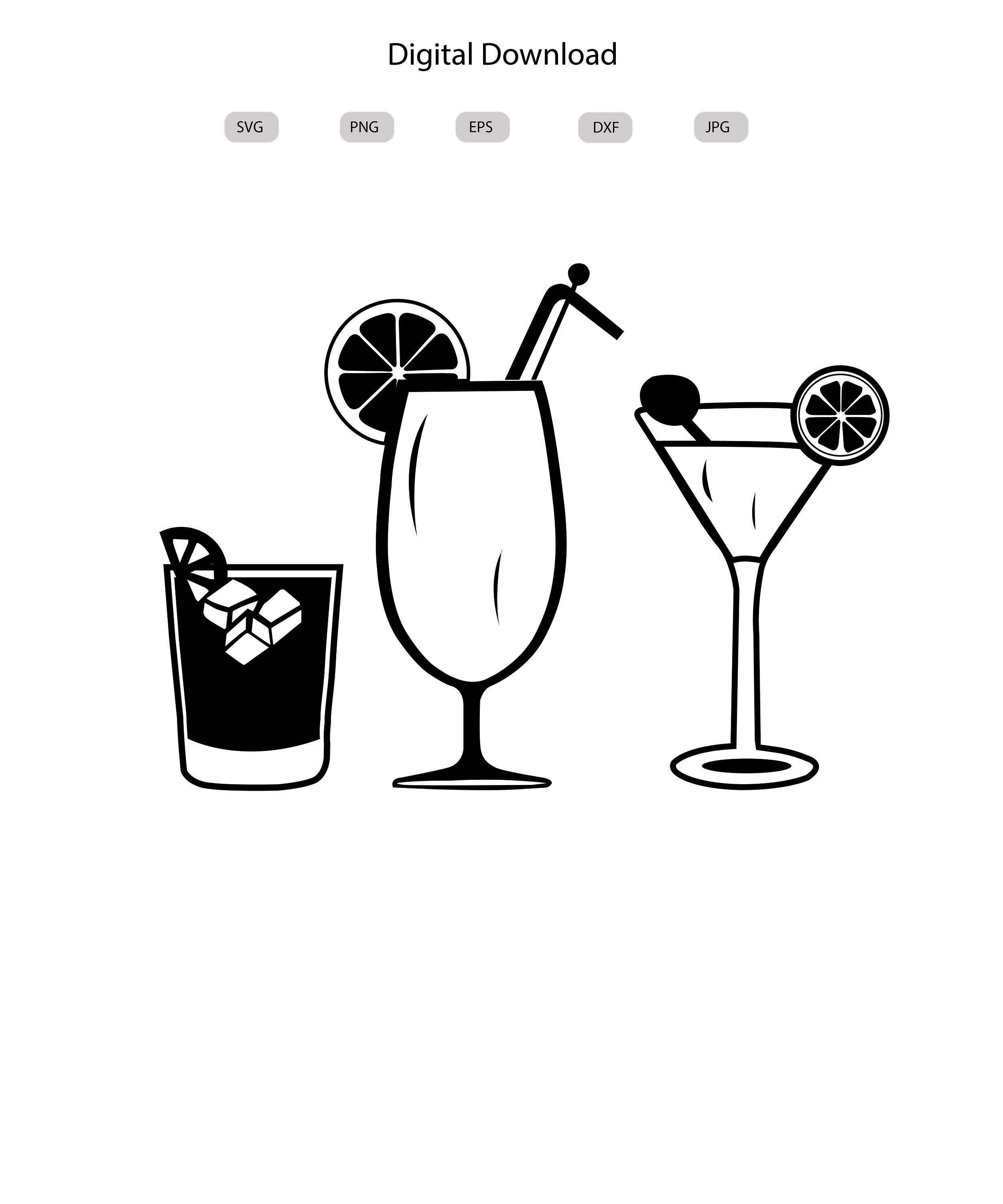 Cocktail Drink Glass Svg-barrel Svg-cocktails Silhouette-cocktails Svg ...