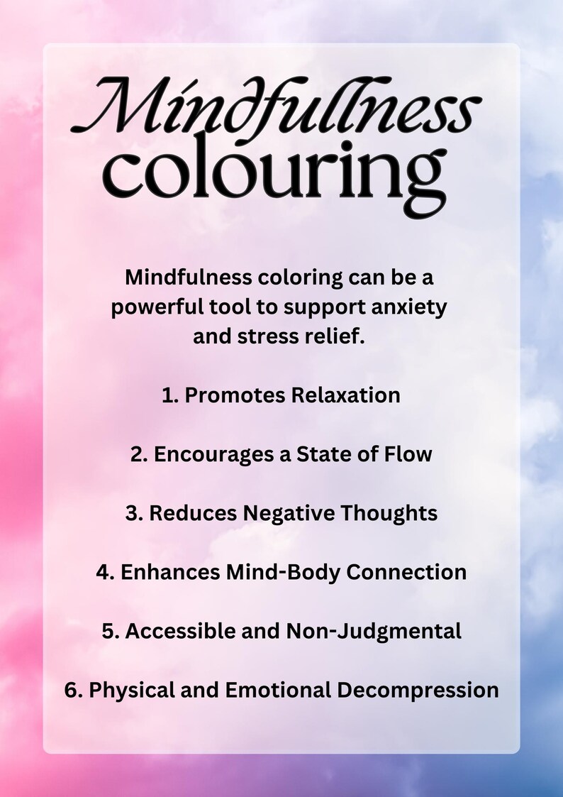 Instant Download Printable Mindfulness Coloring Sheets for Stress ...