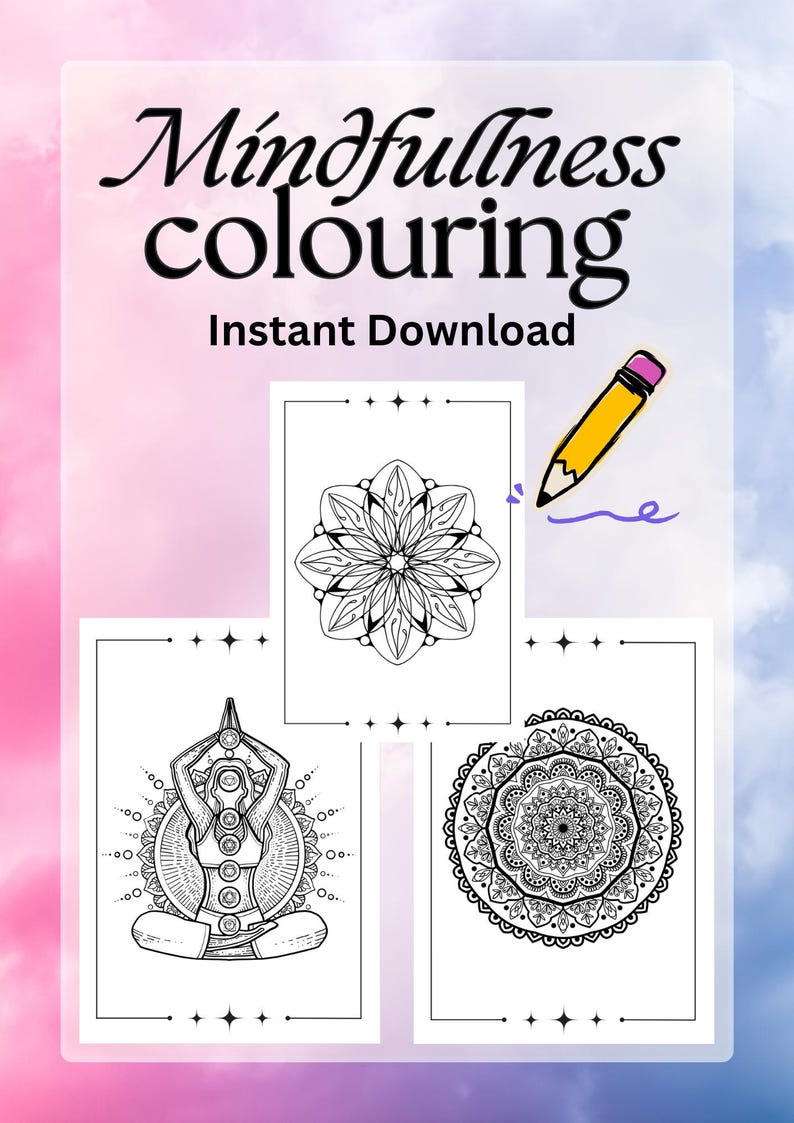 Instant Download Printable Mindfulness Coloring Sheets for Stress ...
