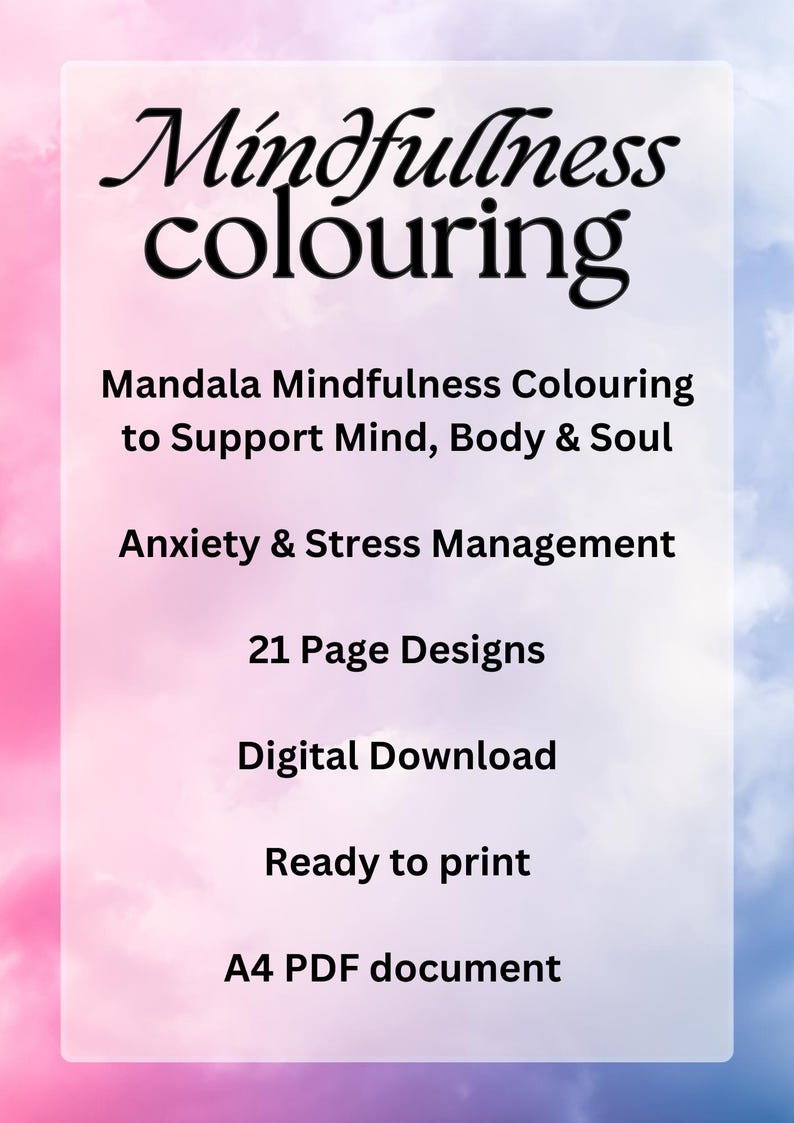 Mindfulness Coloring | Stress Relief Colouring | Colouring for Adults ...