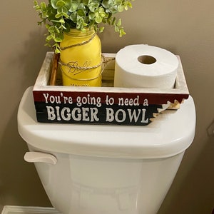 Jaws Movie Decor, Funny Bathroom Humor, Fun Bath Storage, Jaws Decor ...