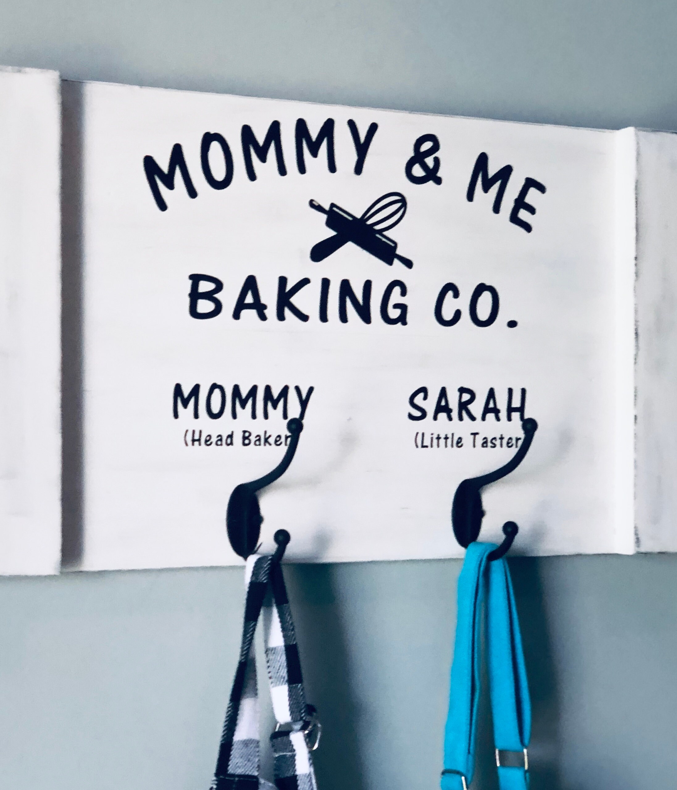 Personalized Apron Holder Kitchen Wall Decor Wood Apron Wall - Etsy