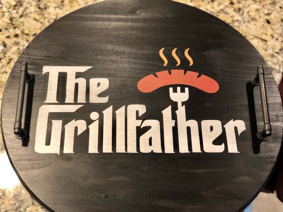 Barbeque Tray Wood BBQ Serving Tray With Handles Funny Gift | Etsy