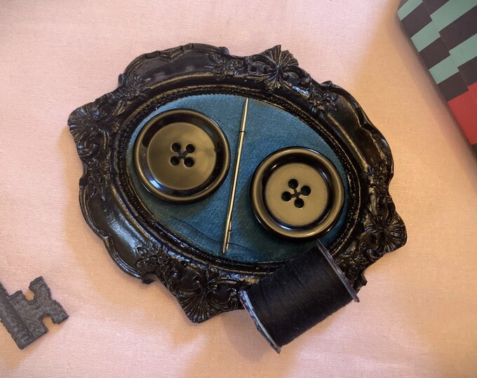 Coraline Inspired Button Eyes Hand Made Art in Mini Ornate Frame - Etsy UK