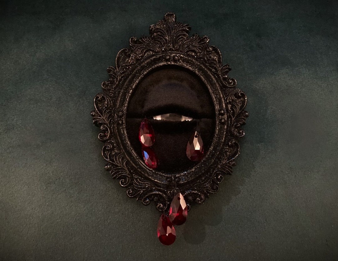 Bleeding Tears Monster Eye in Ornate Mini Frame - Gothic Spooky ...