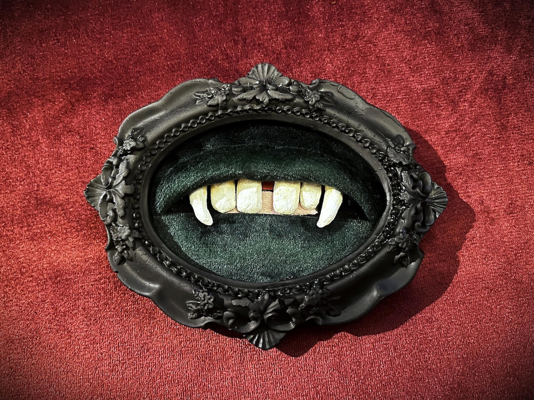 Monster Teeth Eyes Hand Made Art in Mini Ornate Frame - Etsy