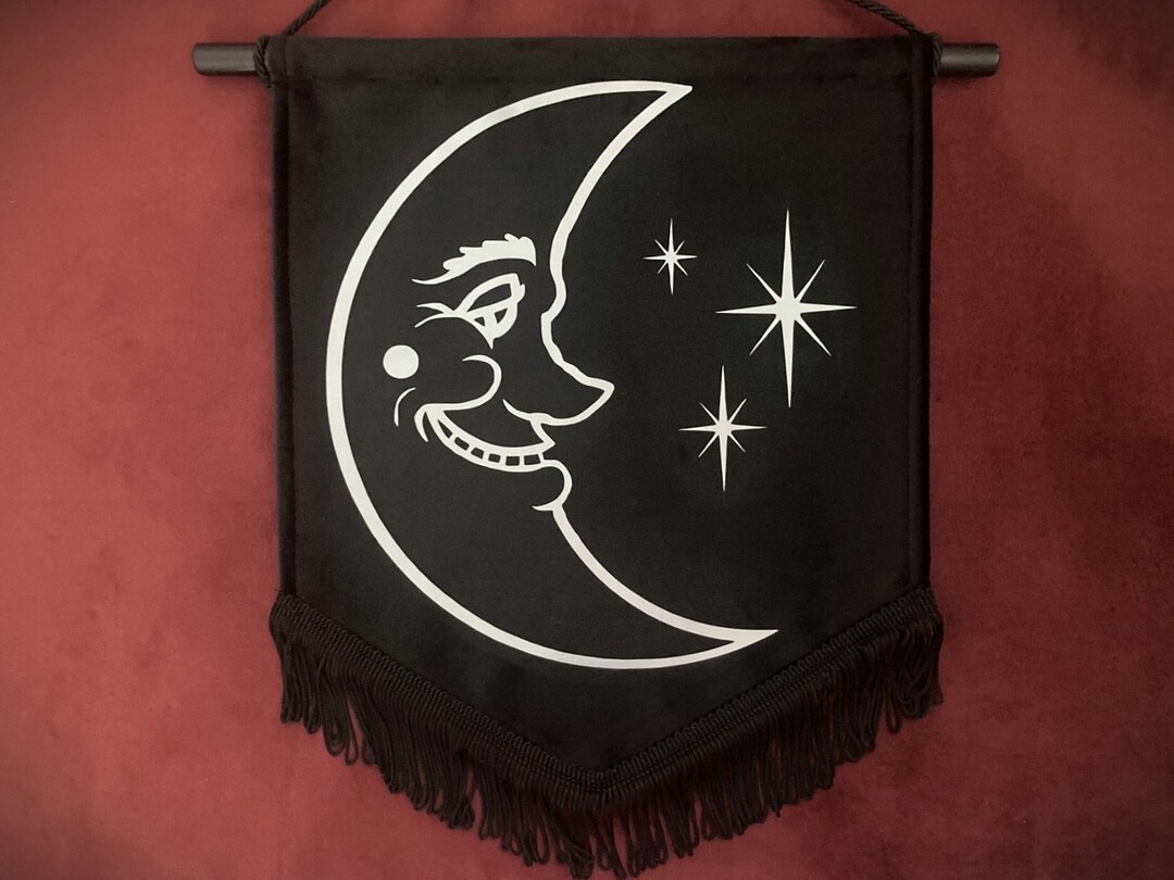 Moon Handmade Black Velvet Banner - Etsy