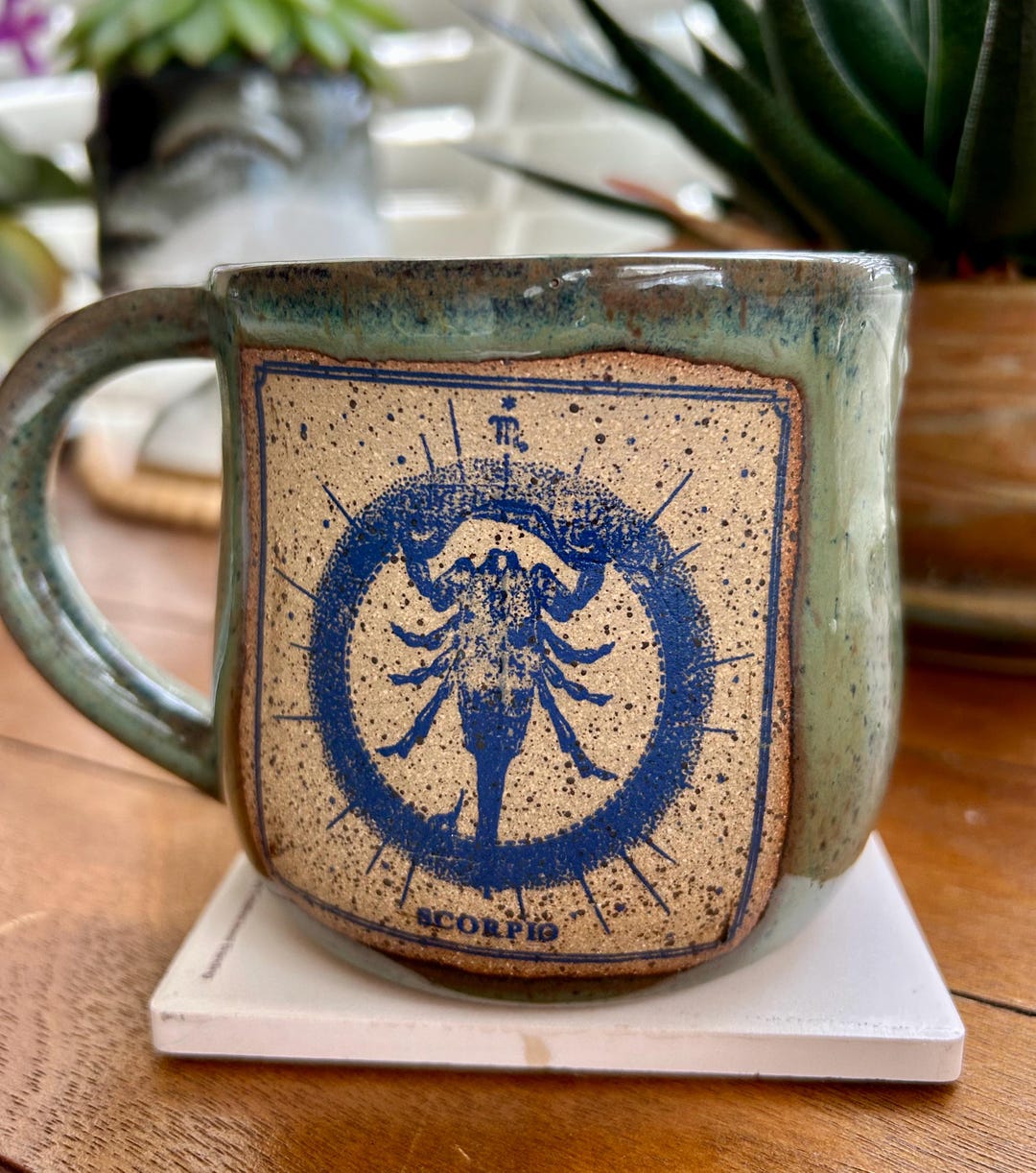 Handmade Stoneware Mug With Scorpio Zodiac Design (16 Oz) - Etsy