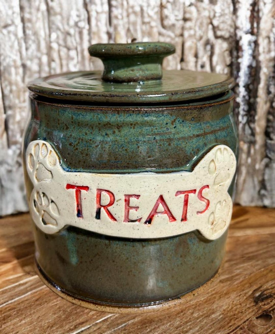 Handmade Stoneware Dog Treat Jar - Etsy
