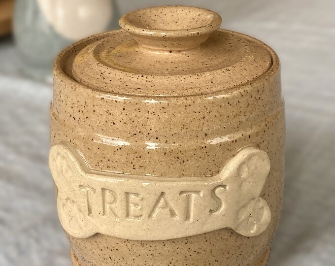 Handmade Ceramic Dog Treat Jar - Etsy