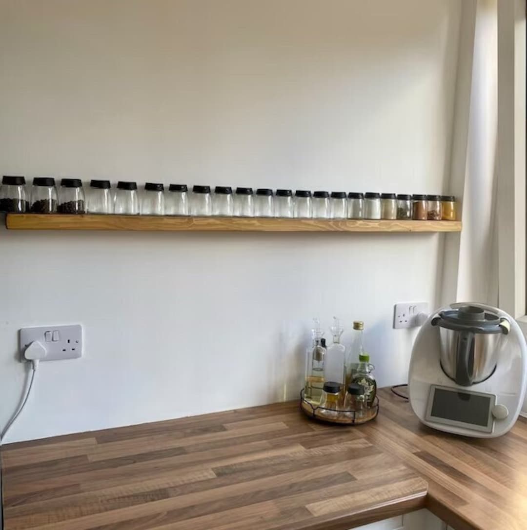 Floating Extra Narrow Spice Rack, Shelf 10cm With Keyhole Fixings, for ...