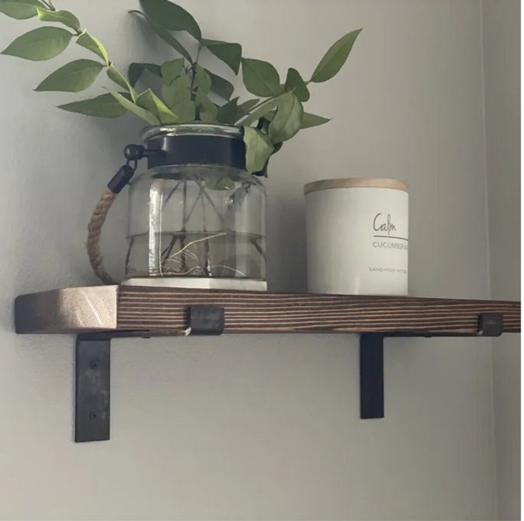 Thick Shelf 22cm With Z Lip Brackets, Custom Size, Reclaimed Solid Wood ...