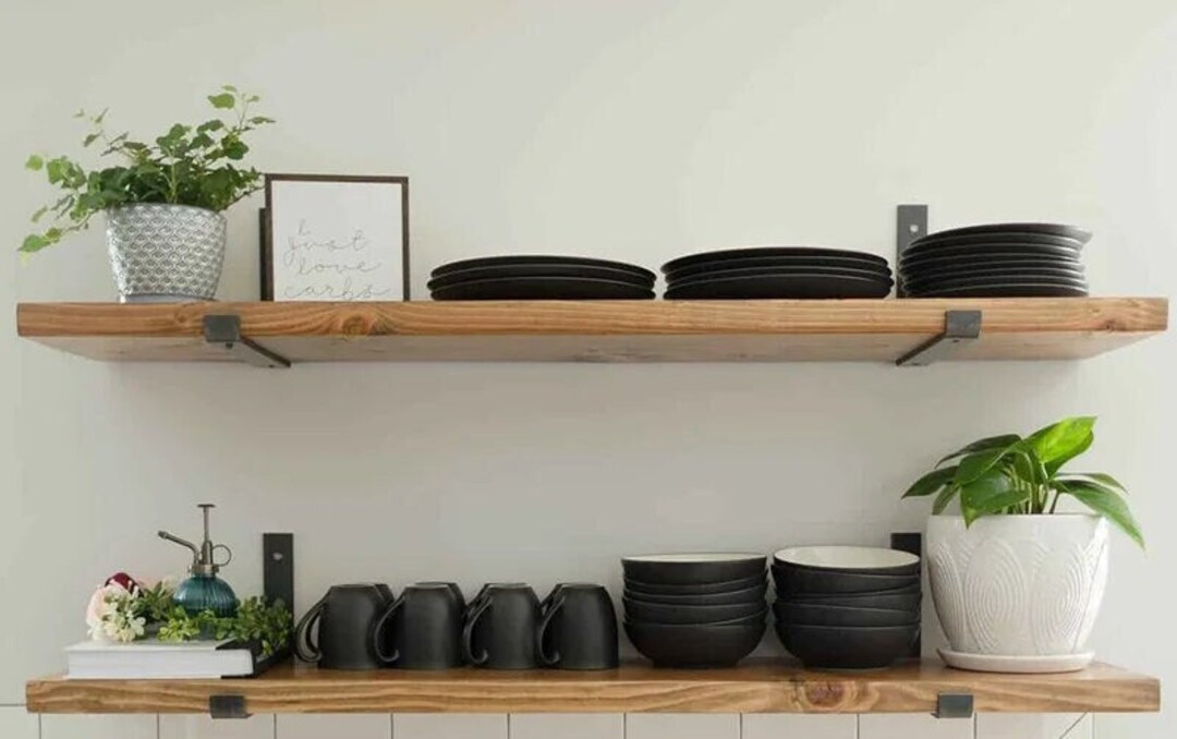 Deep Shelf 30cm With J Lip Brackets, Custom Size, Reclaimed Solid Wood ...