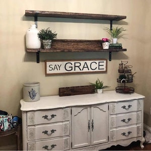Thick Shelf 22cm With Z Lip Brackets, Custom Size, Reclaimed Solid Wood ...