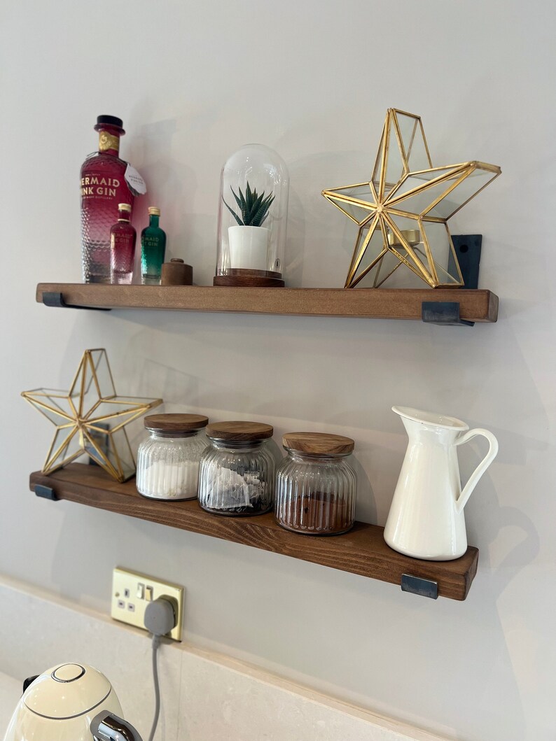 Narrow Shelf 15cm With J Lip Brackets, Custom Size, Reclaimed Solid ...