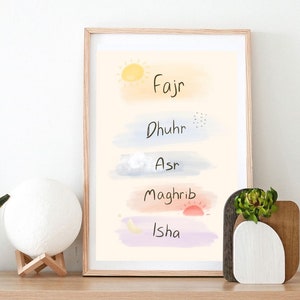 Five Daily Prayers Islamic Poster for Kids - Etsy