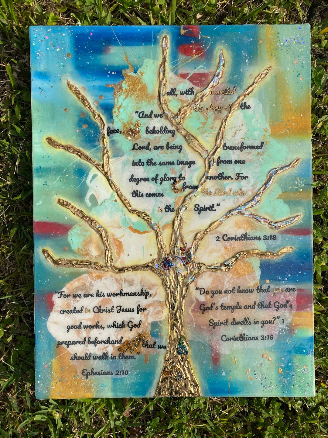 Abstract Christian Art, Bible Verse Plaque, Scripture Wall Art, Plaque ...