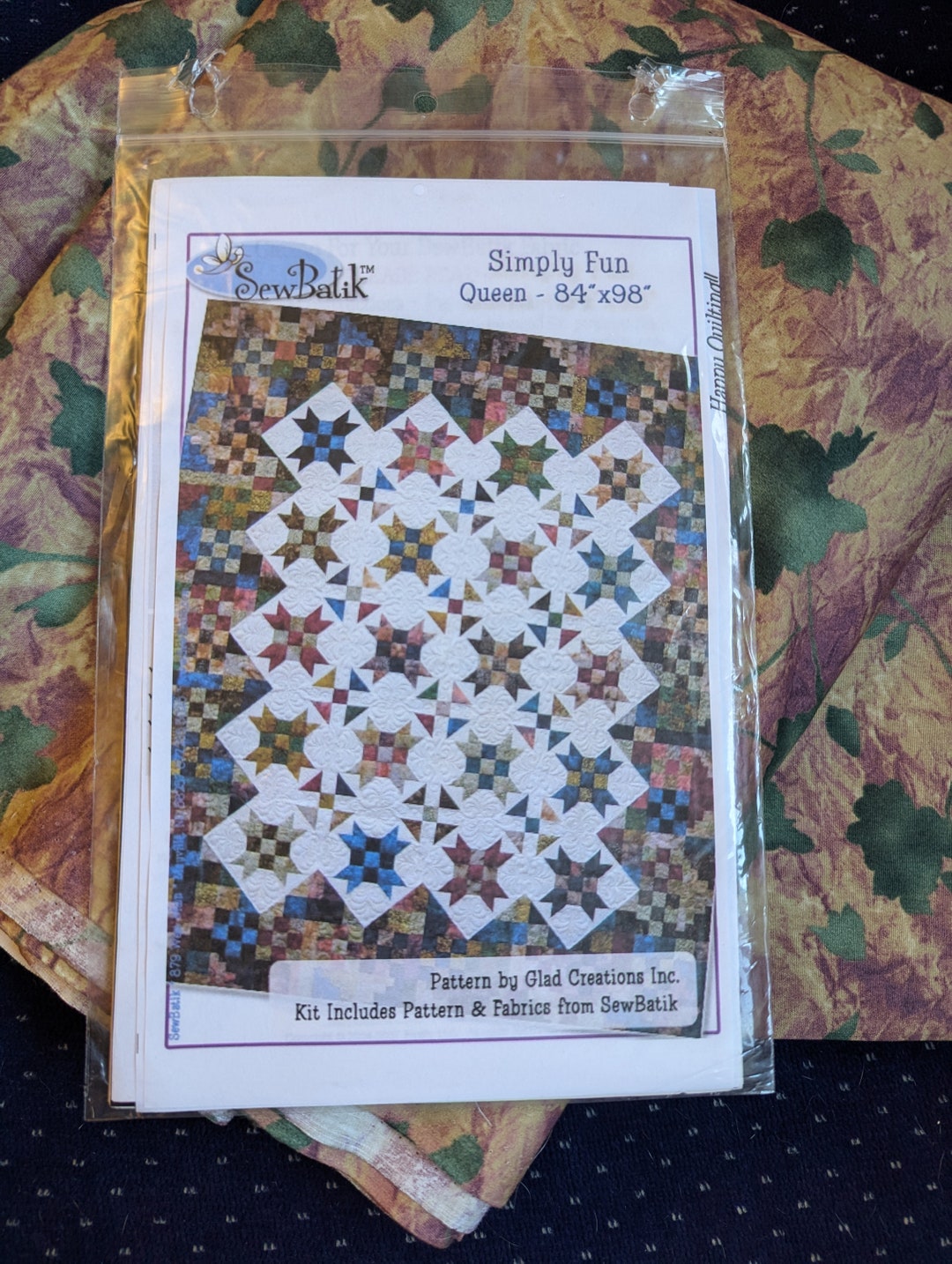 Sew Batik - Simply Fun Quilt Pattern & Kit - by Glad Creations Inc. - Etsy