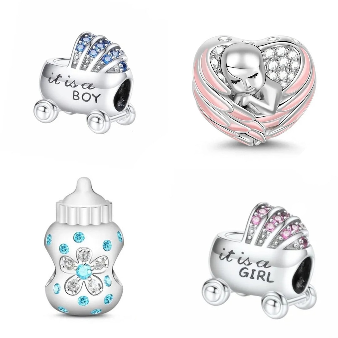 925 Silver Charm Baby Gift Its a Boy / Girl New Baby New Mother Silver ...