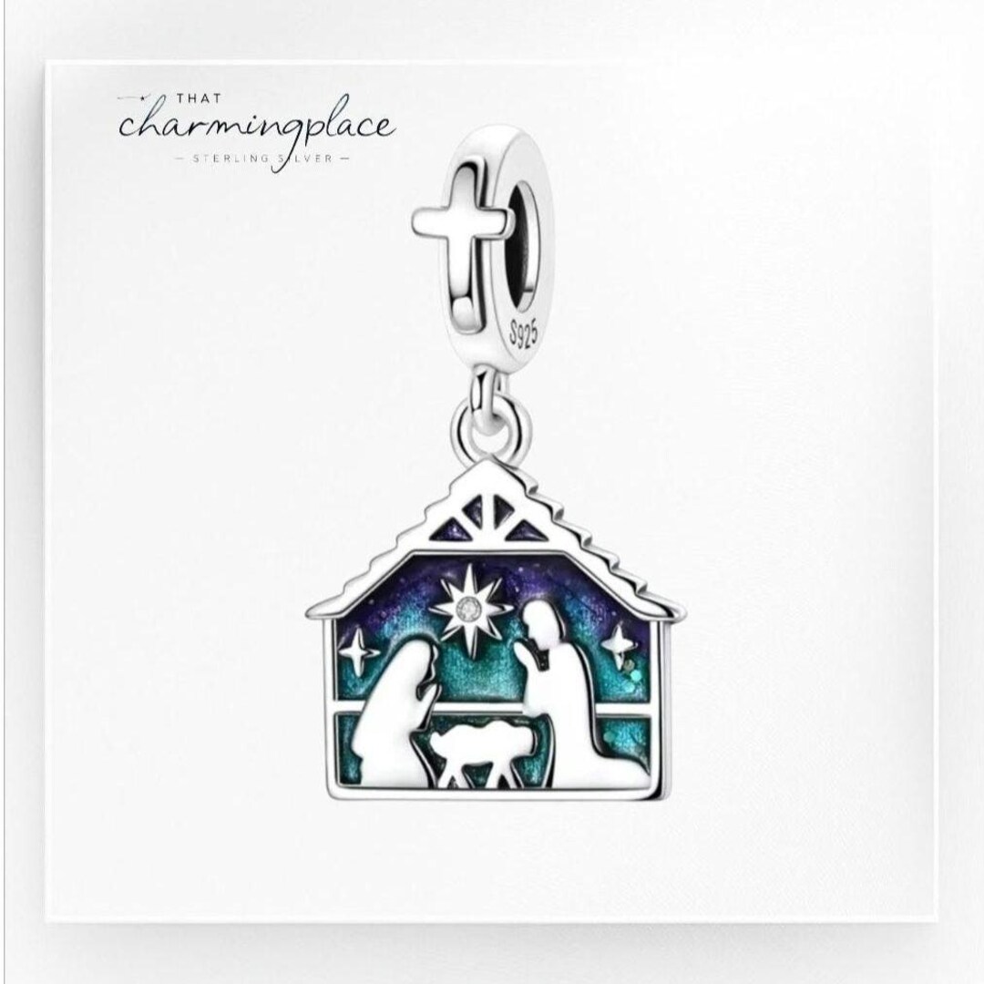925 Holy Night Nativity Scene Charm Dangle Silver Charms for Bracelet ...