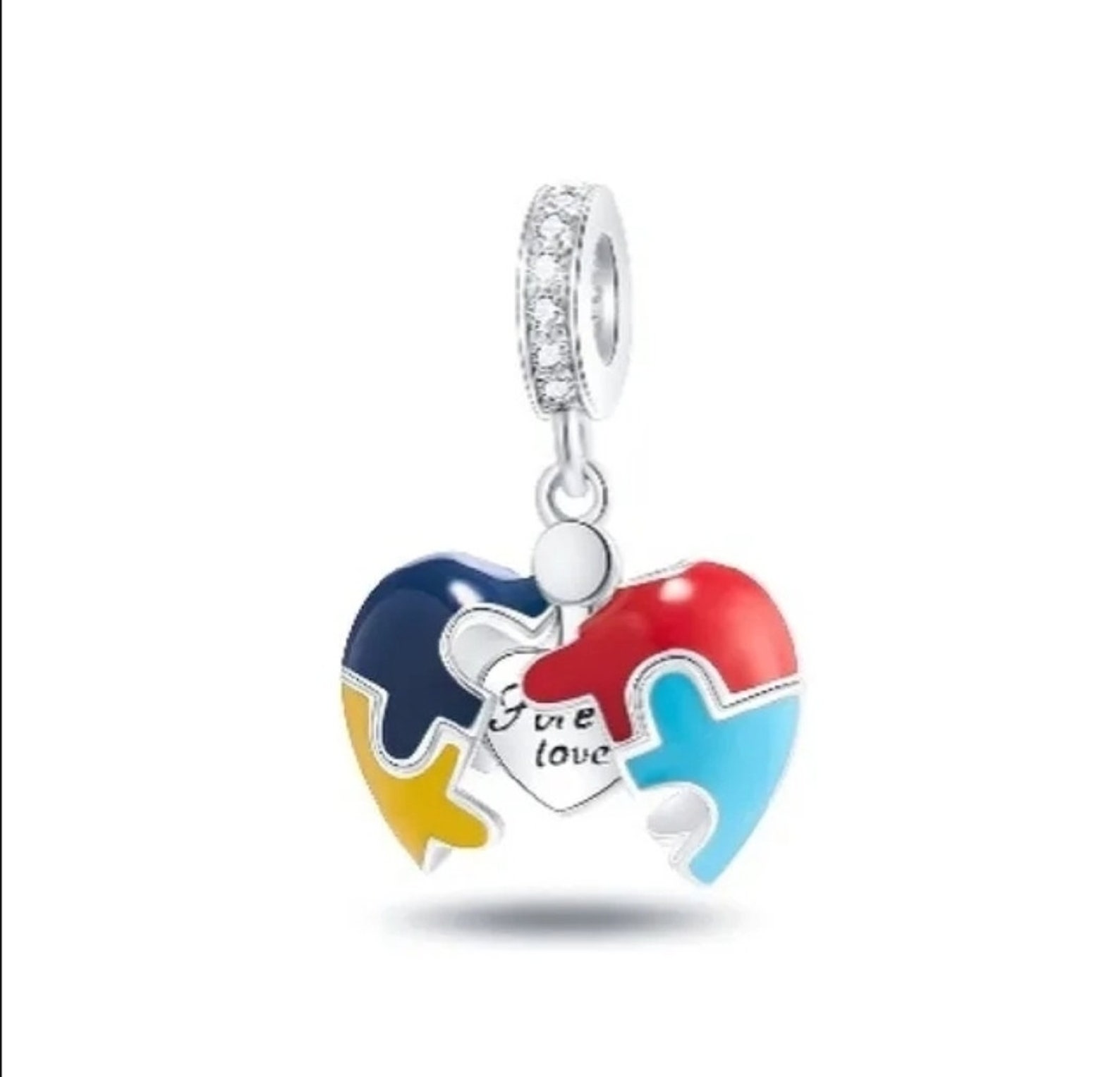 Sterling Silver Charms Compatible With Pandora Autism Awareness Jigsaw ...