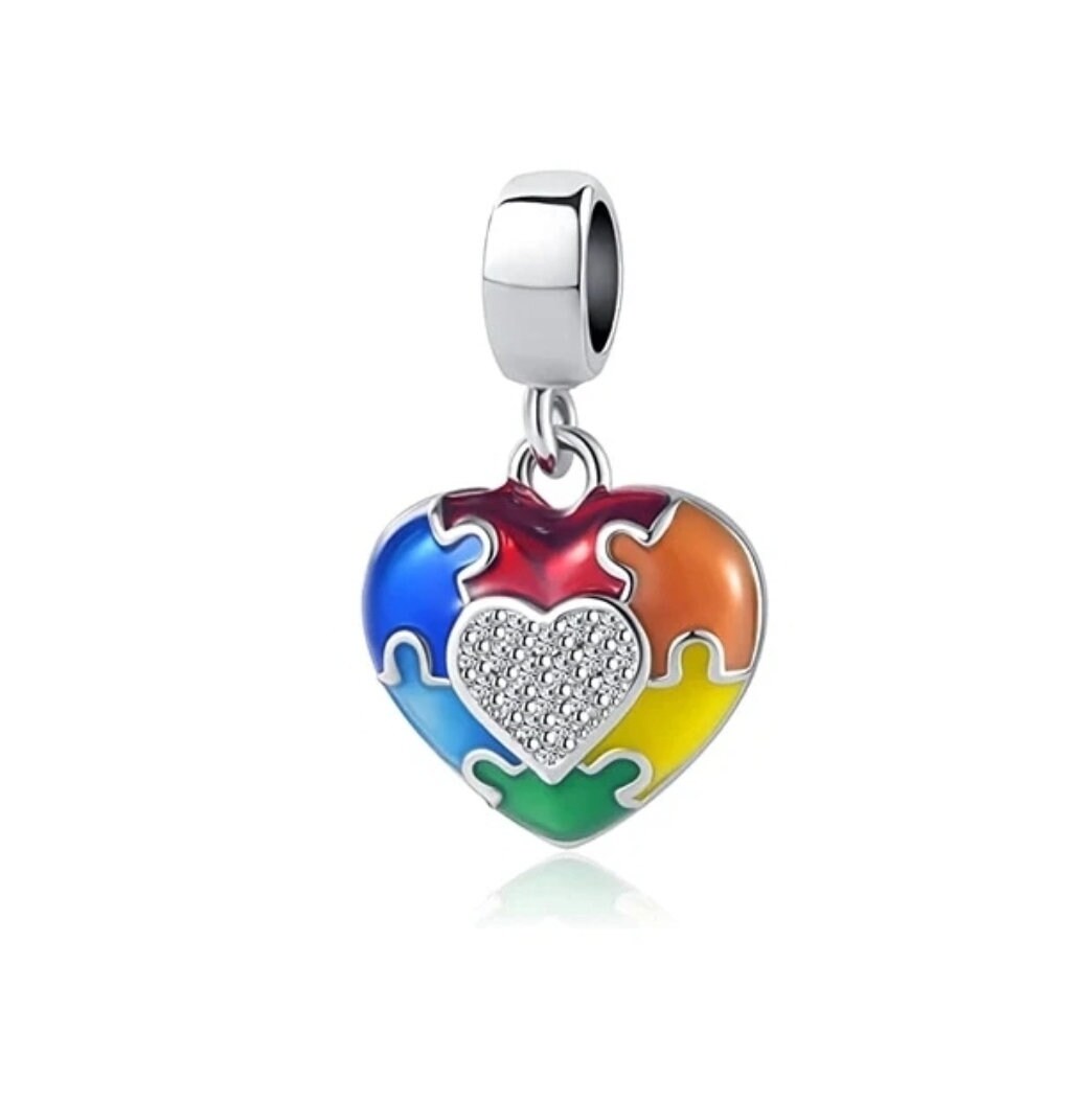Sterling Silver Charms Compatible With Pandora Autism Awareness Jigsaw ...
