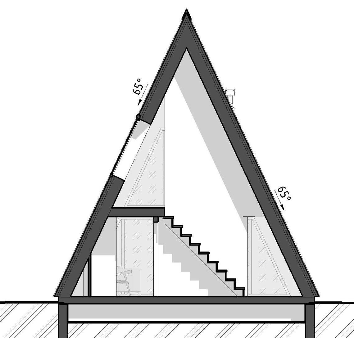 Modern A Frame Cabin House Plans Small Home Plans 45x25 Tiny - Etsy UK