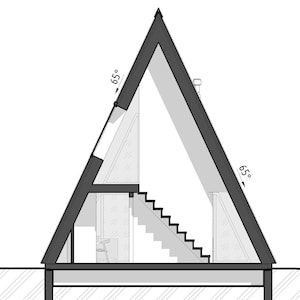 Modern A Frame Cabin House Plans, Small Home Plans 45x25, Tiny Floor ...