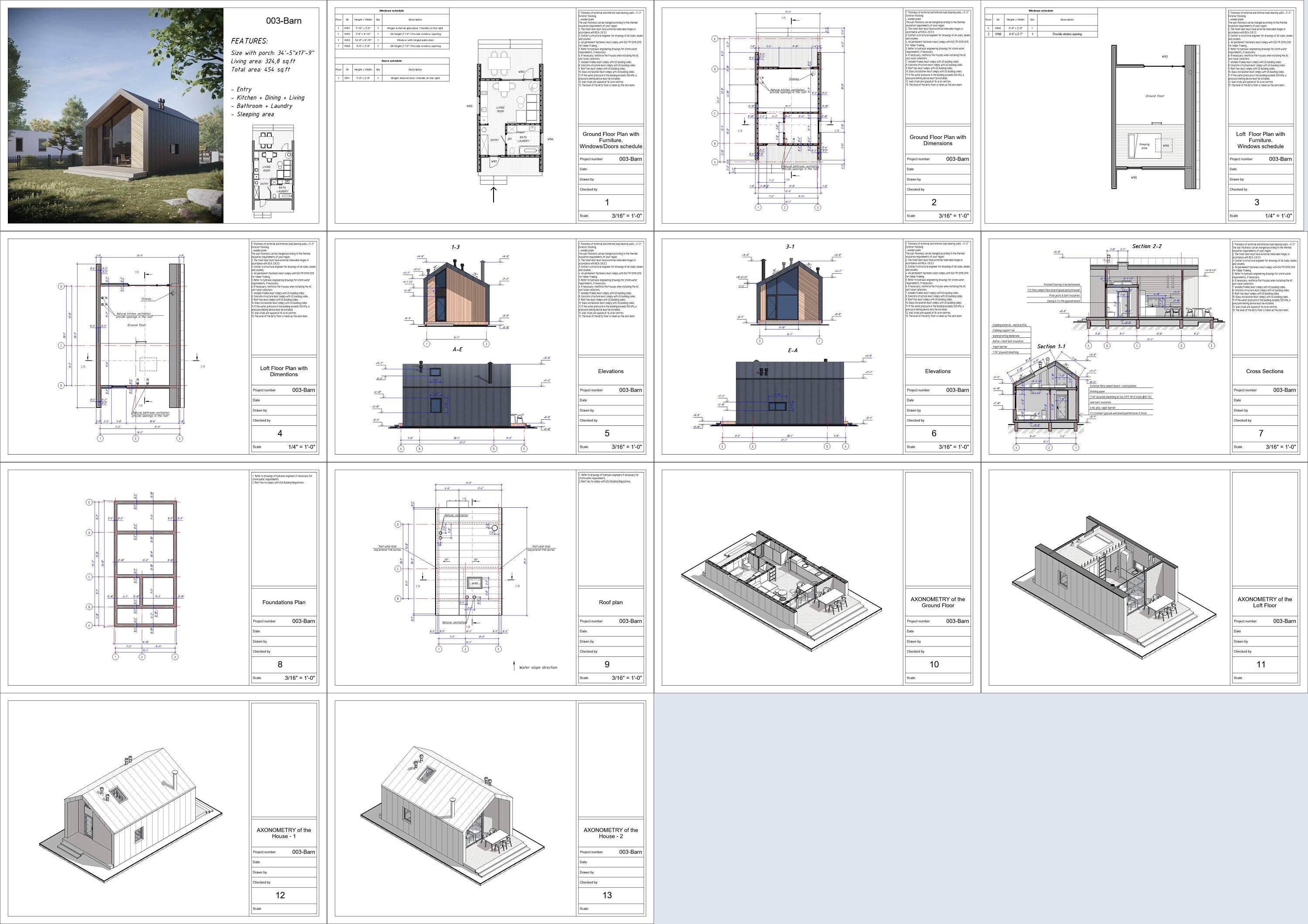 Skandinavian Plans 1 Bedroom House Plan Small Cabin Plans With Loft ...