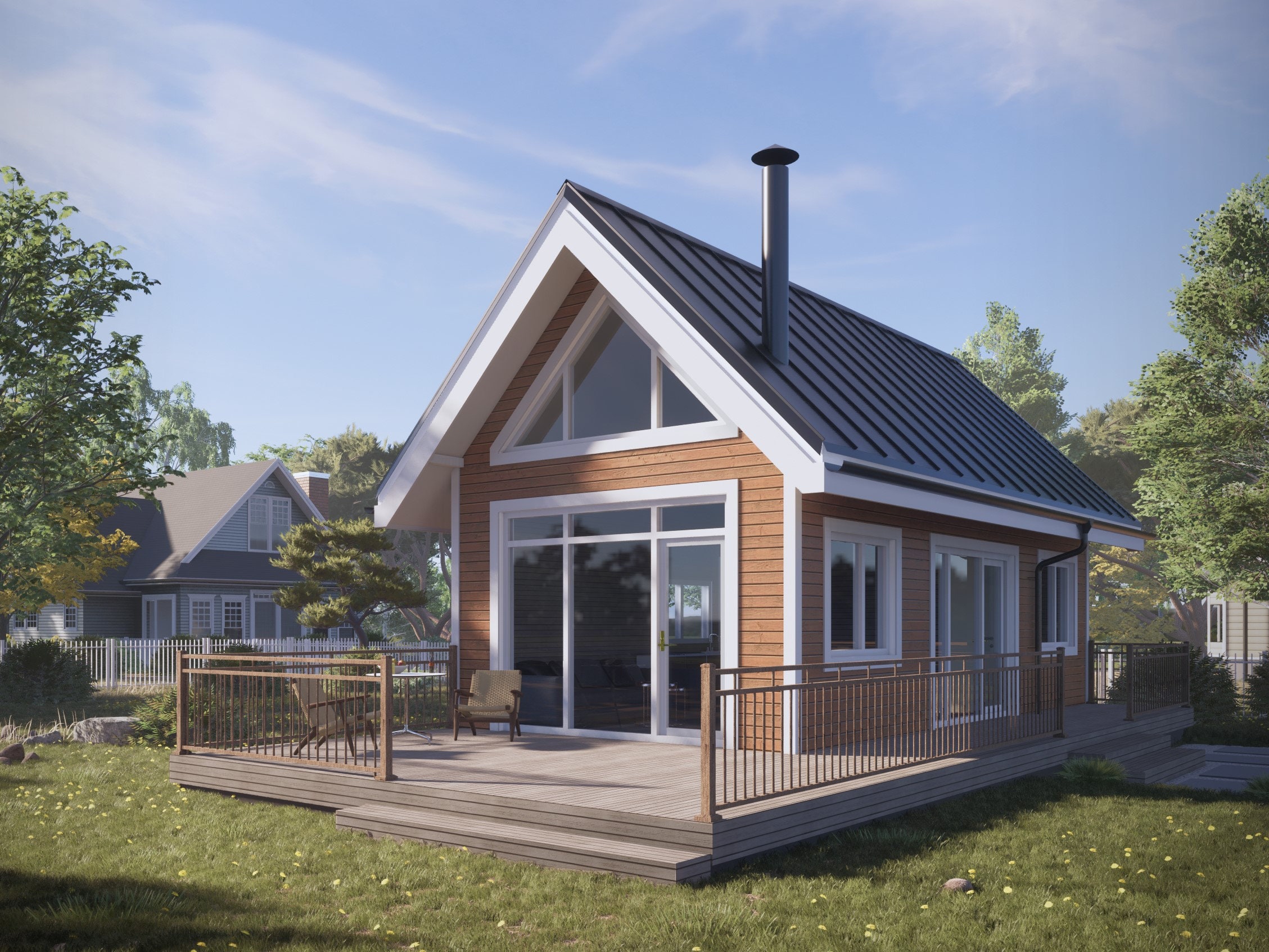 Tiny House With Loft, Modern Small House Plans 2 Bedroom, Cabin Guest ...