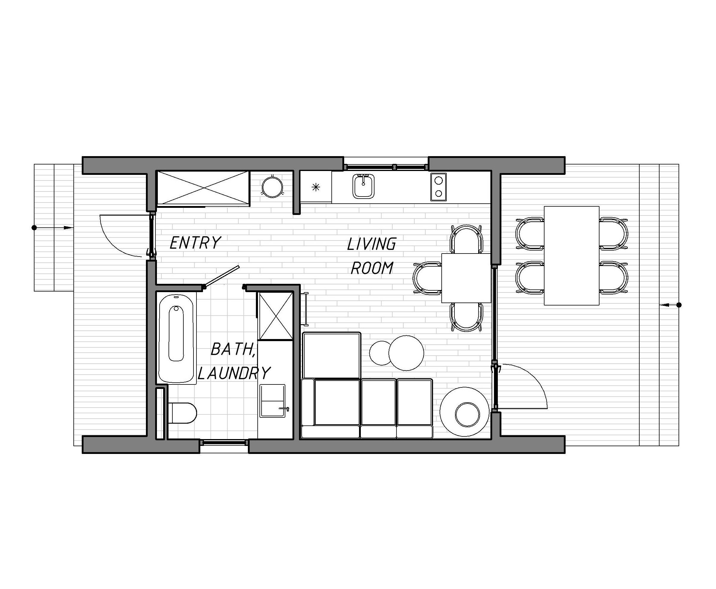 Guest 35x20 Barn House Plans With Loft, 1 Bedroom Small Home Plans ...
