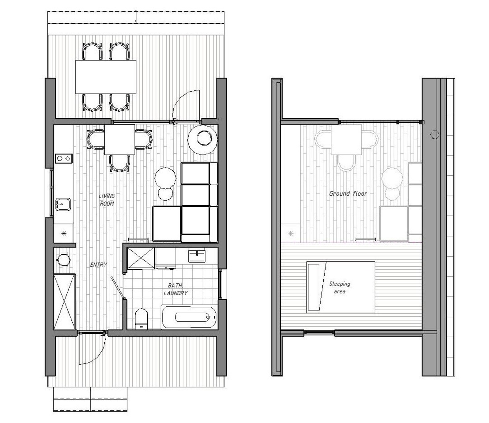 Skandinavian Plans 1 Bedroom House Plan Small Cabin Plans With Loft ...