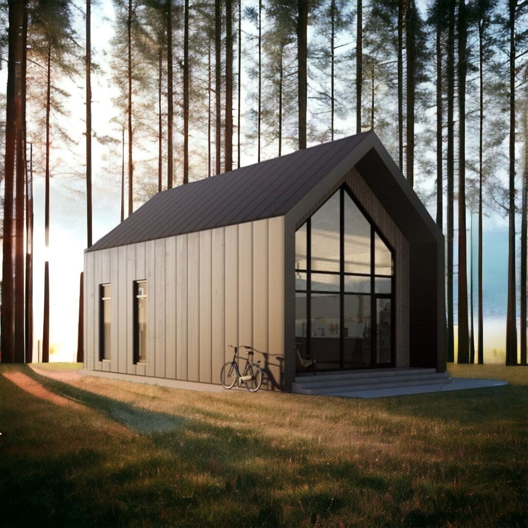 Cottage house plans 45x20, Tiny 2 bedroom Barndominium floor plans, 700 ...