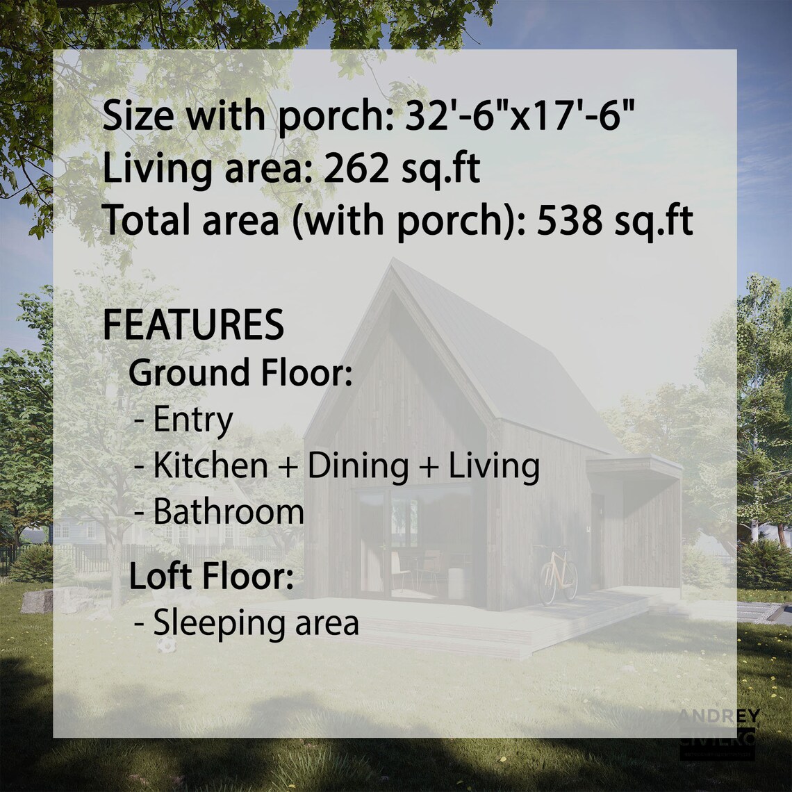 Scandinavian House Plans 35x20 1 Bedroom Barndominium Floor Plans Tiny ...