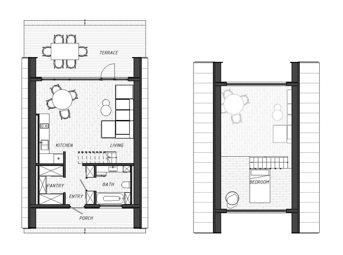 Beach A Frame House Plans 30x40, Small Home Plans, Tiny Cabin Floor ...