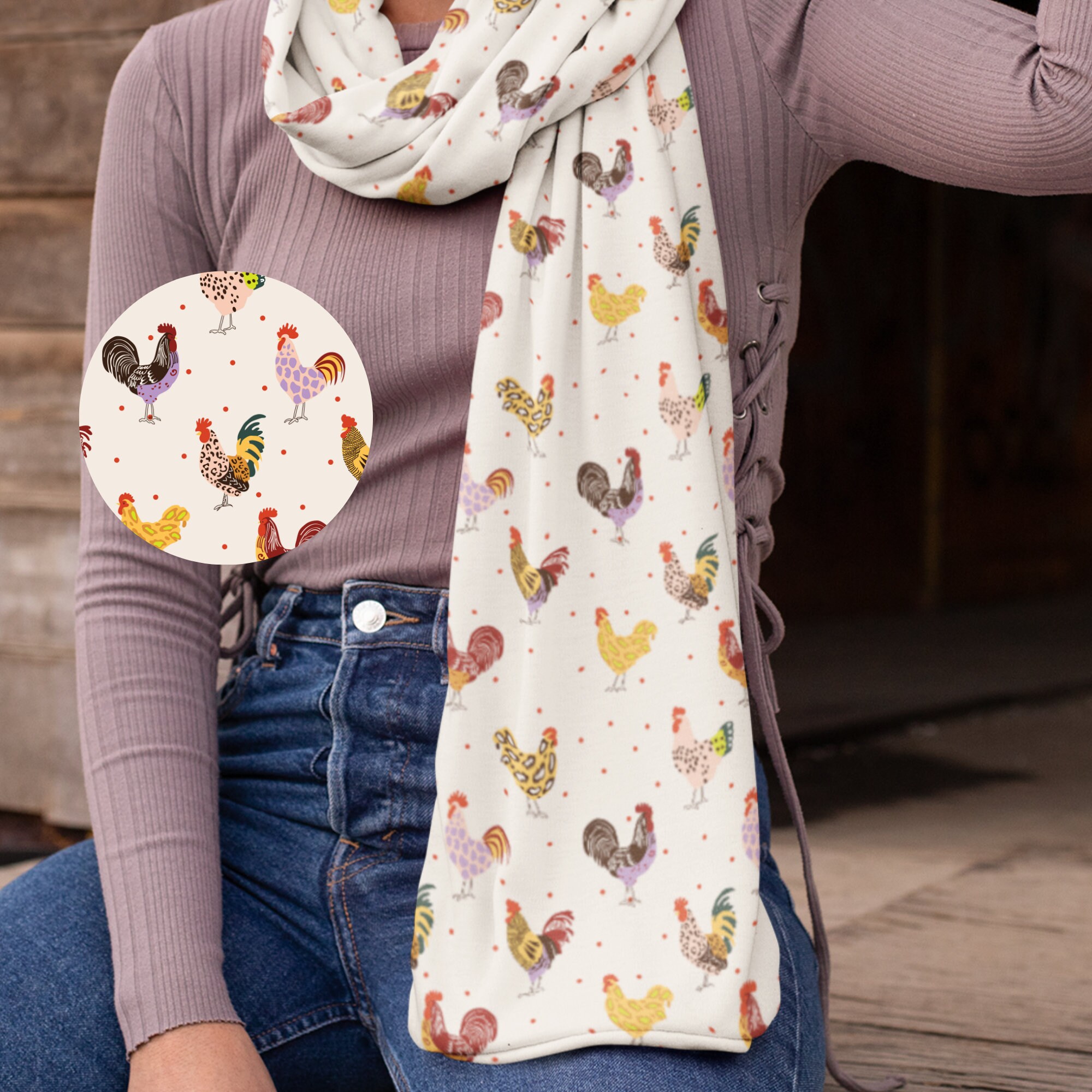 Fluffy Layers Chickens and Leopard Scarf Perfect Chicken Gift - Etsy