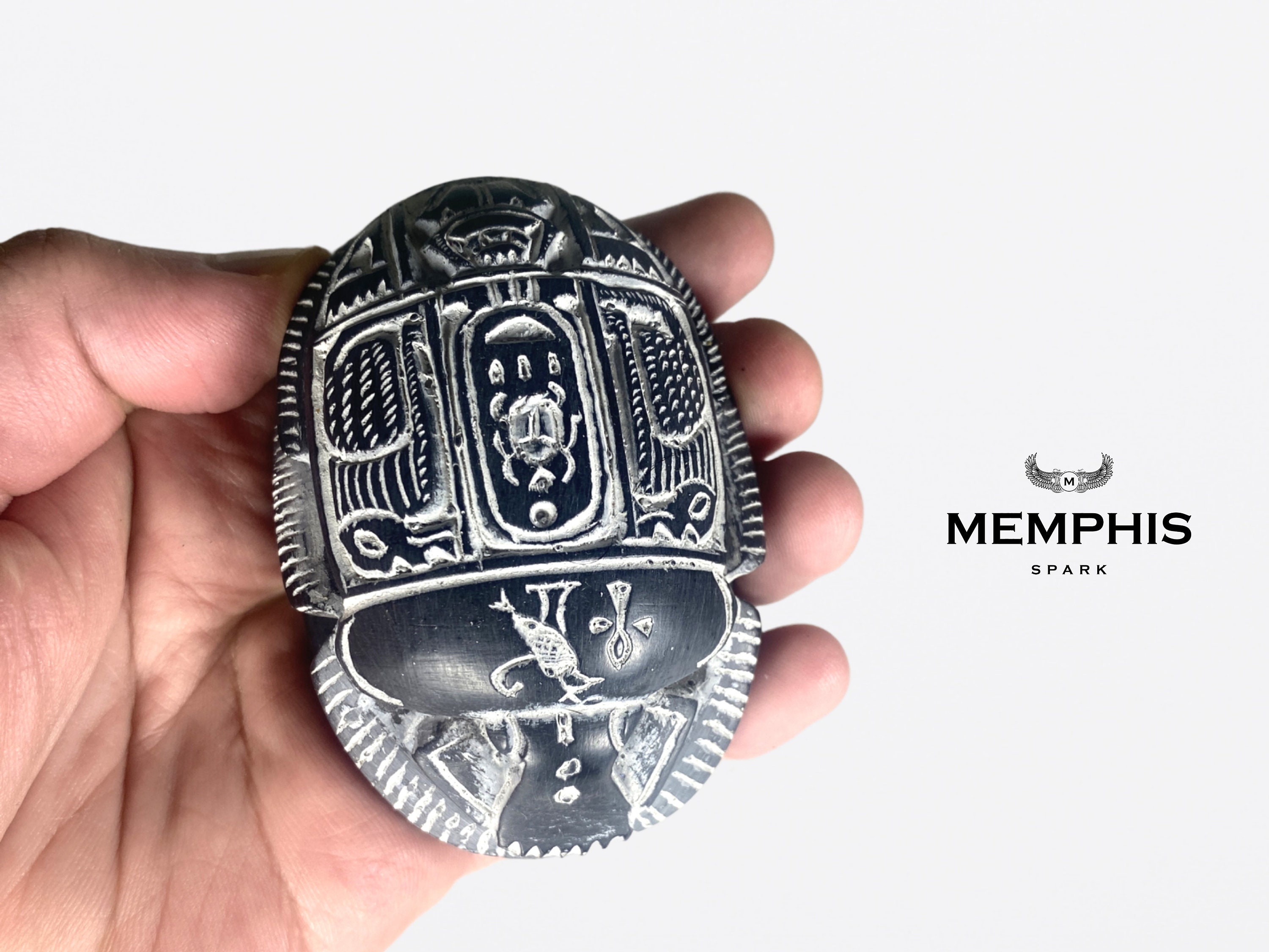 Egyptian Scarab Carved Stone Scarab Antique Decor Good Luck Amulet ...