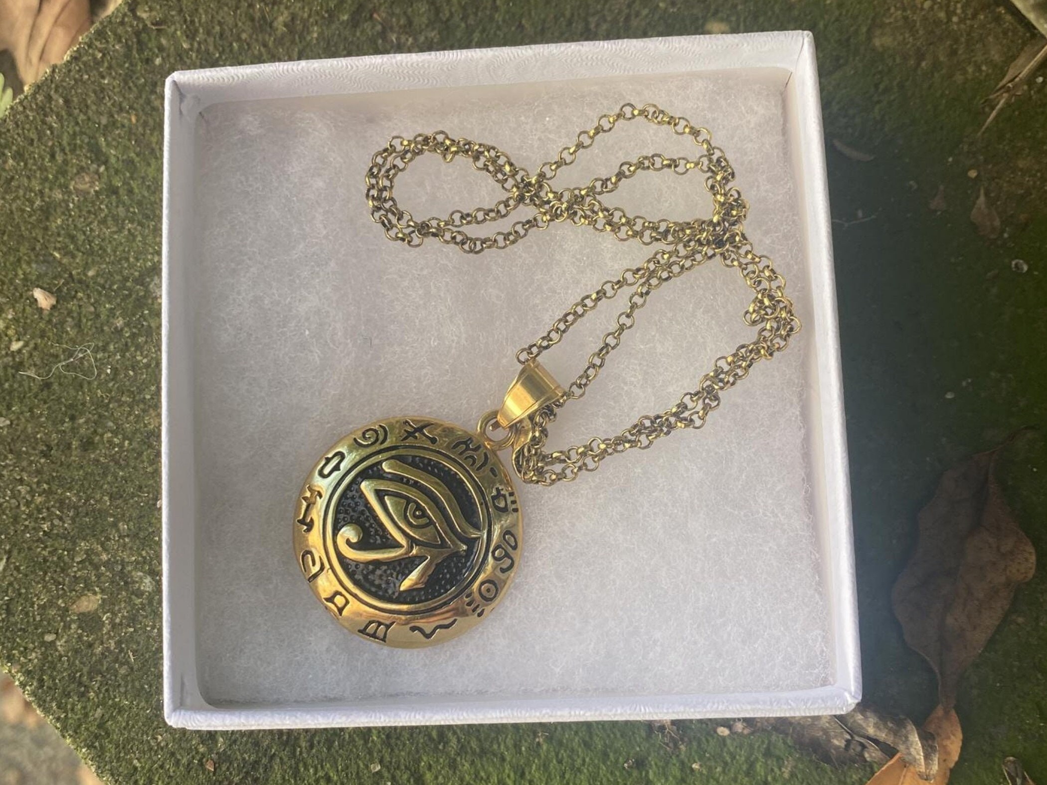 Ra Pendant Necklace Gold Evil Eye Protection Amulet Necklace - Etsy