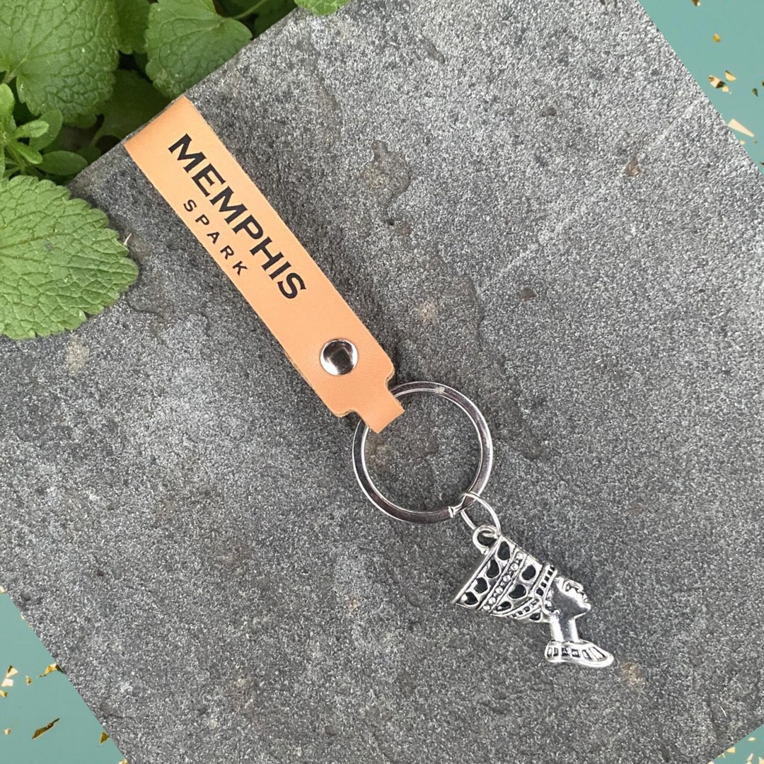 Nefertiti Keychain Ancient Egyptian Keychains Genuine Leather Light ...